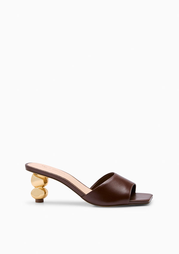 Abbie Skin High Heel Slip-Ons Dark Brown : ร้านลินออนไลน์อย่างเป็น ...